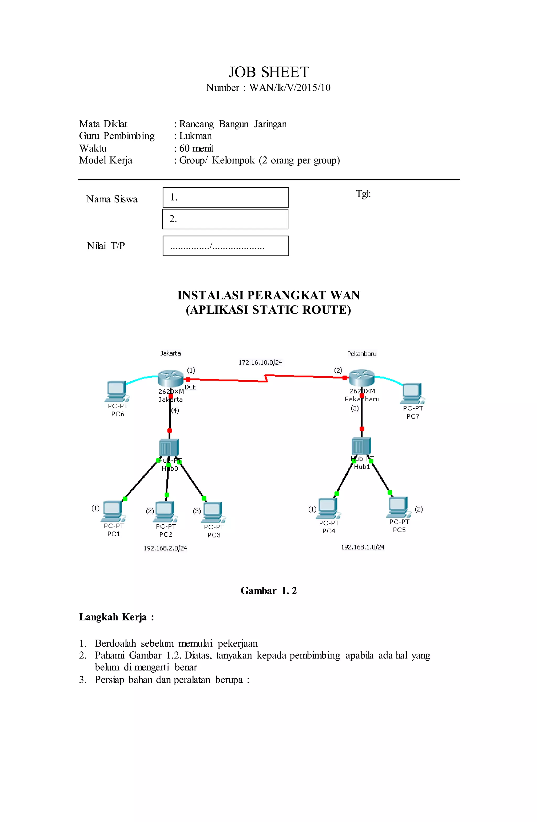 Jobsheet instalasi Cisco Router 2600 series | DOC