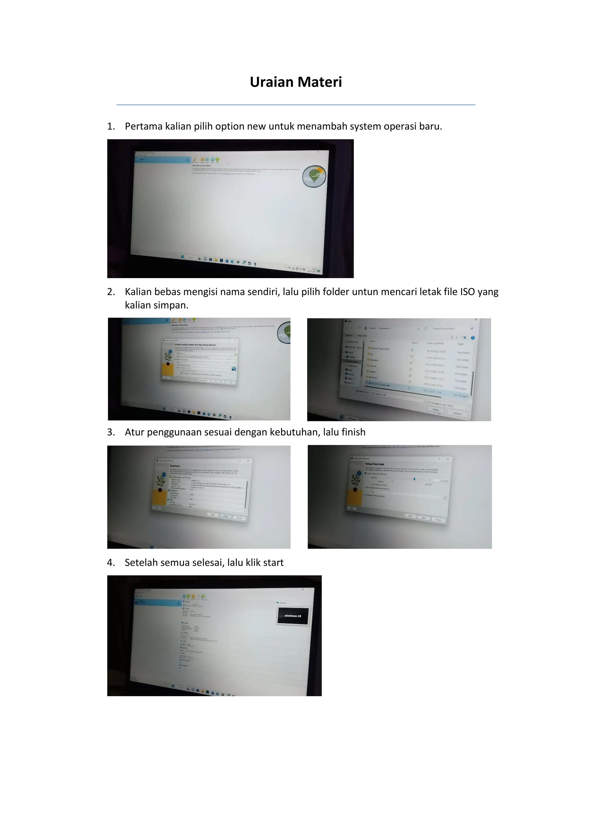 tata cara instalasi sistem operasi windows by virtualbox | PDF