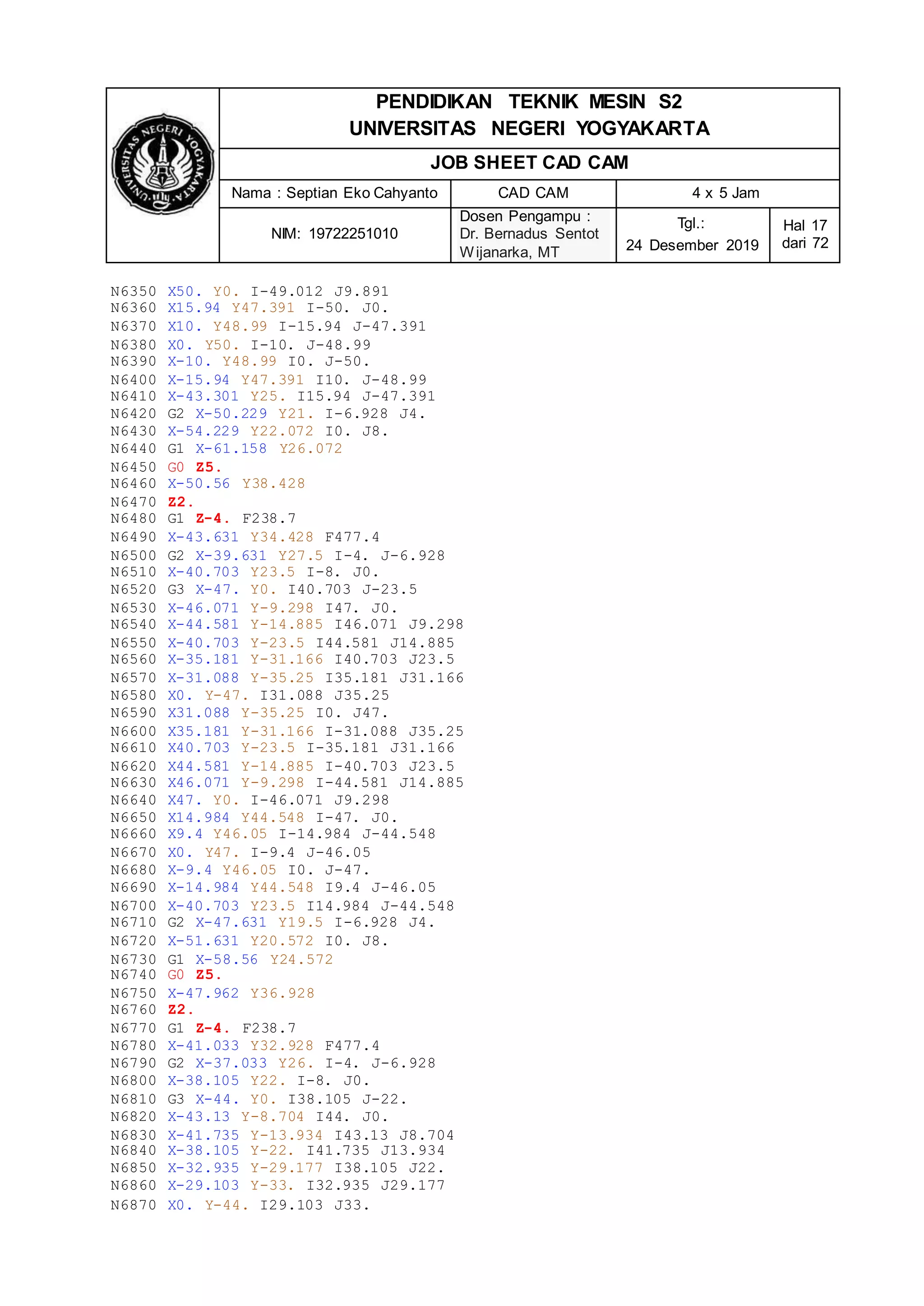 Jobsheet milling septian | DOC