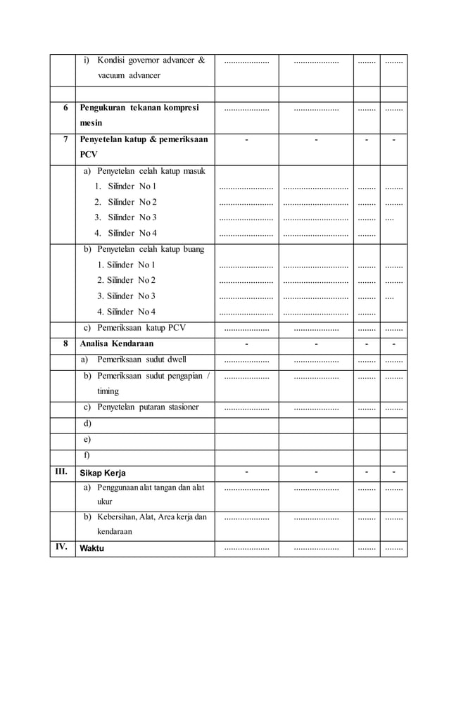 Job sheet tune up konvensional 1 | DOCX