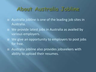 Jobs in australia | PPTX