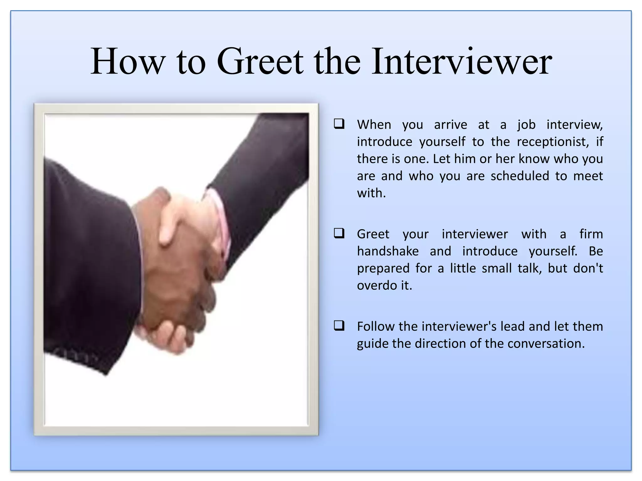 Jobs Interview Etiquettes | PPTX