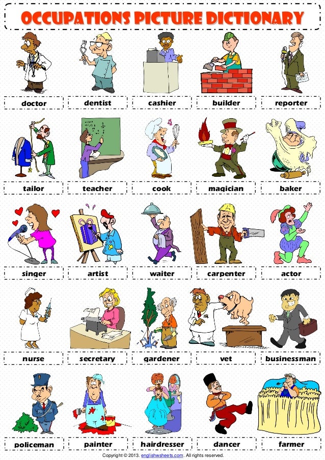 Jobs Occupations Professions Pictionary Poster Vocabulary Worksheet 1 Jobs Occupations Professions Pictionary Poster Vocabulary Worksheet 1