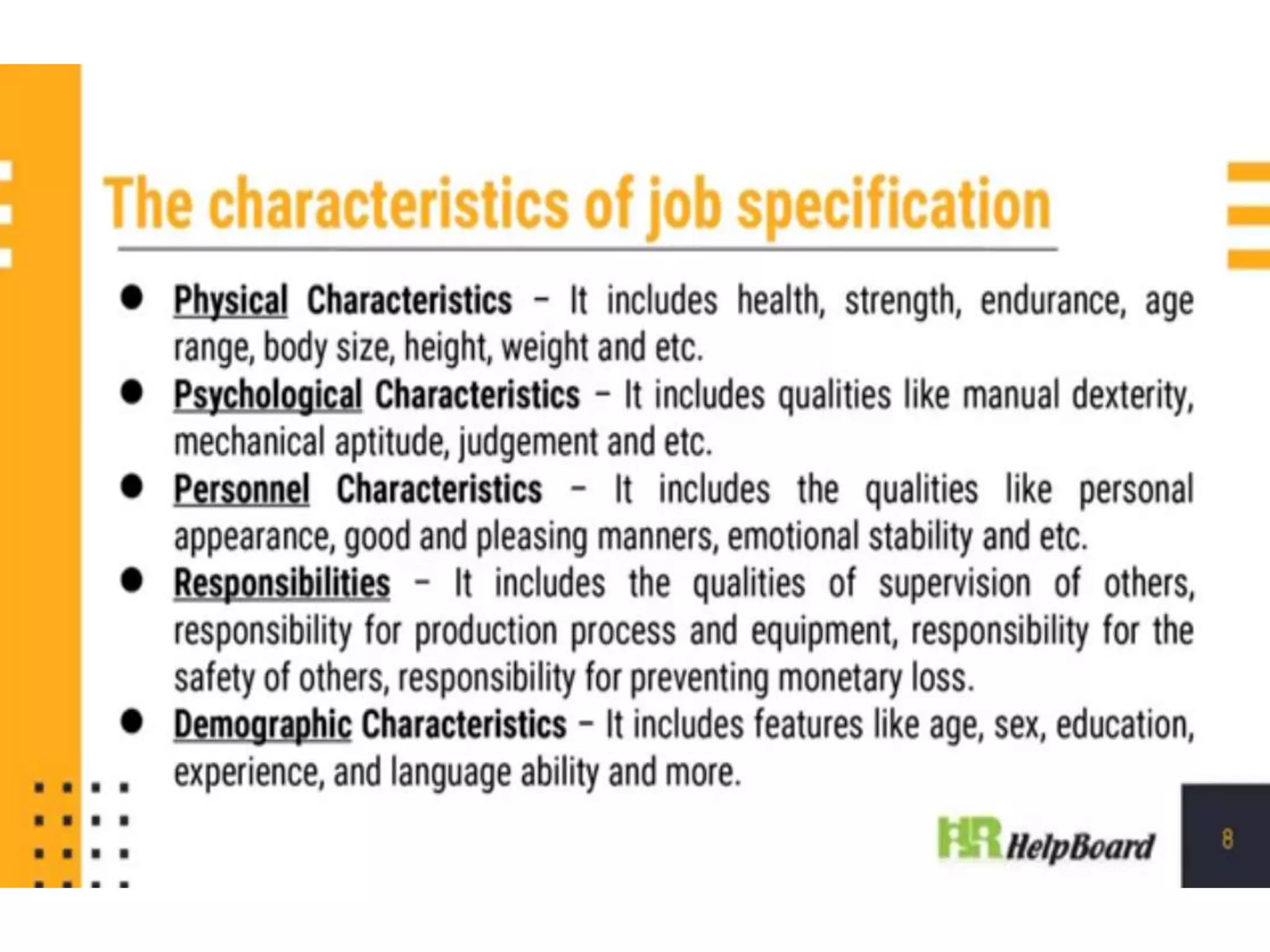 Job Specification | PPTX