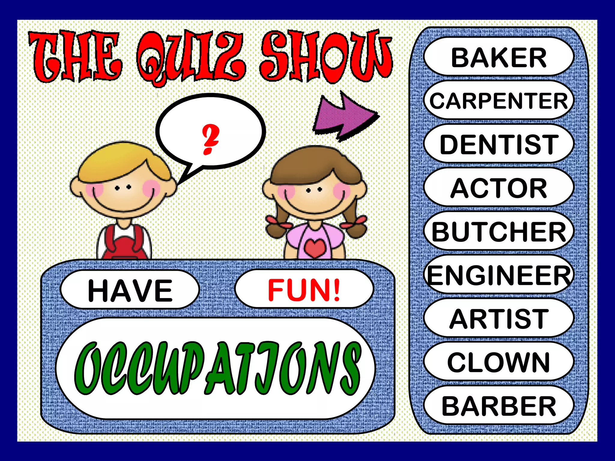 JOBS / OCCUPATIONS PPT GAME | PPT