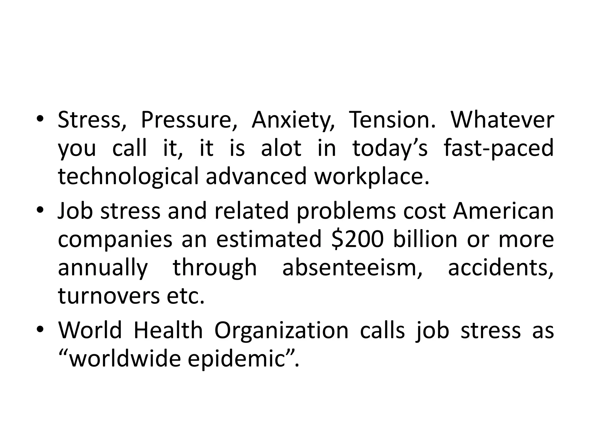 Job stress management tips to start from today | PPT