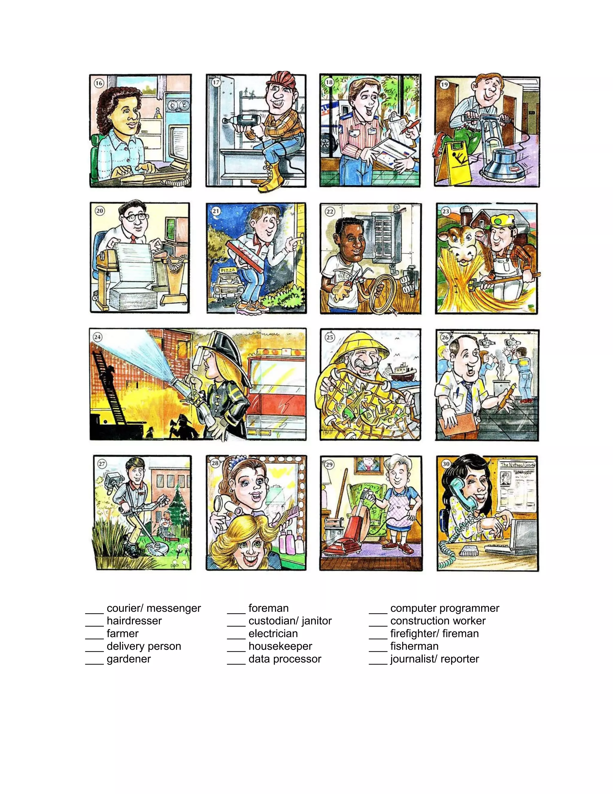 Jobs vocabulary handout | PDF