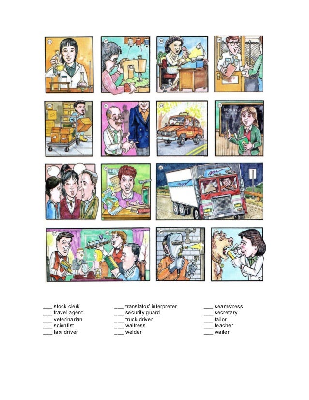 Jobs vocabulary handout