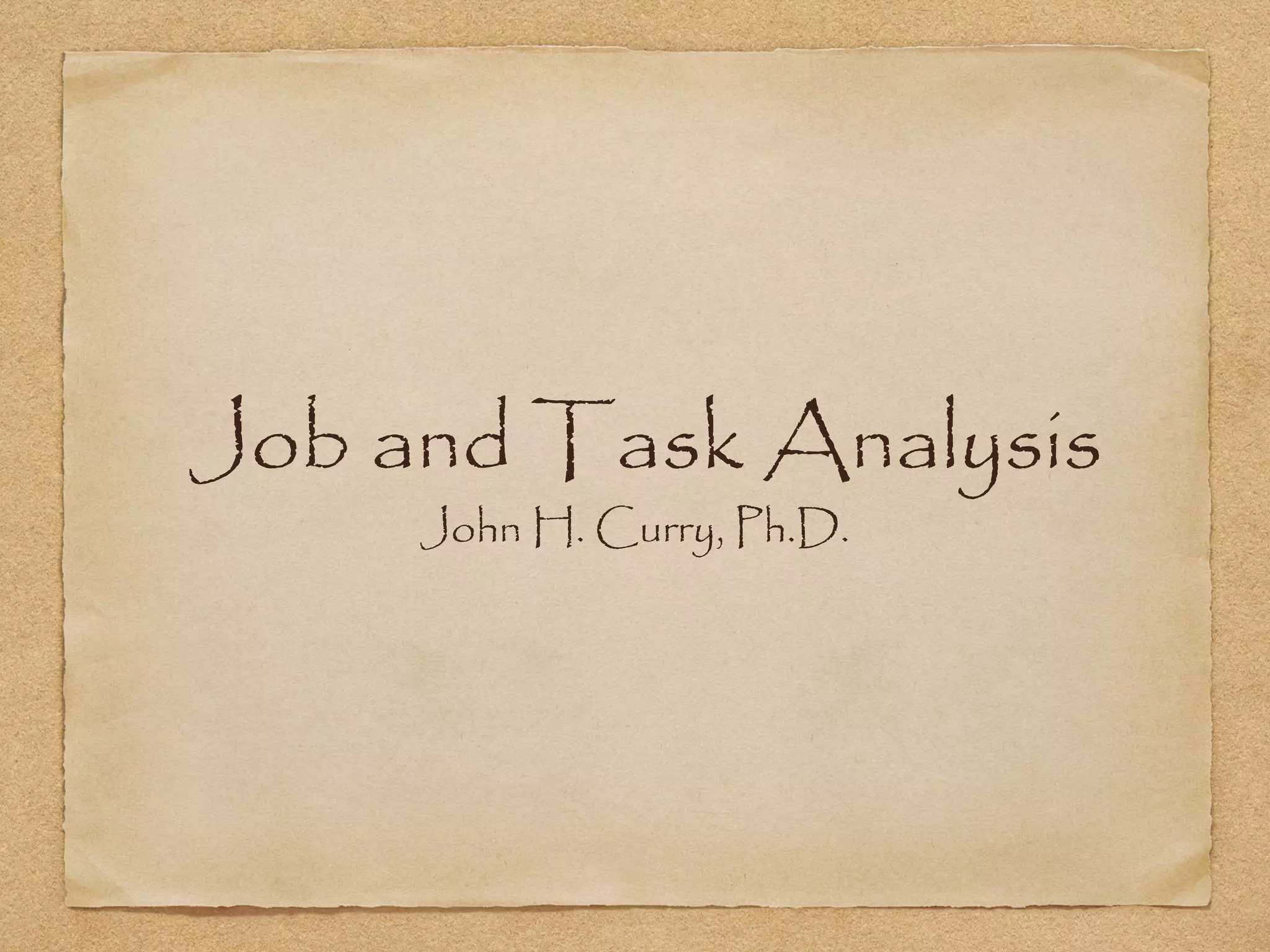 Job and Task Analysis | PPTX