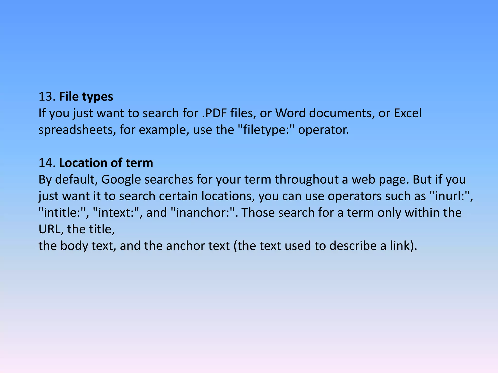 Google tips and tricks | PPT