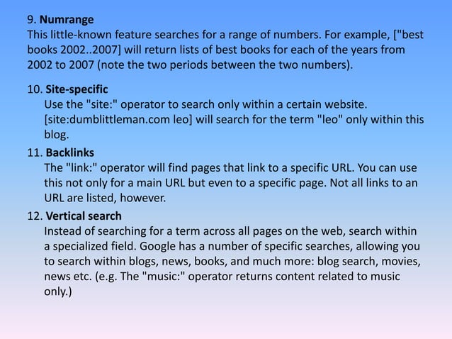 Google tips and tricks | PPT