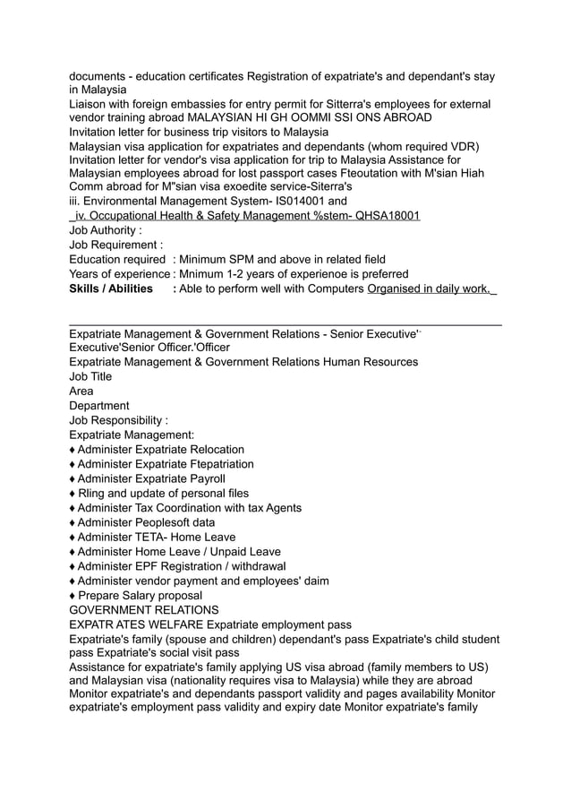 Job title section head | DOC