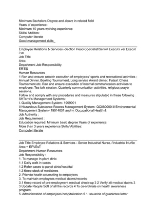 Job title section head | DOC