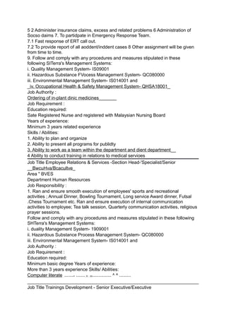 Job title section head | DOC