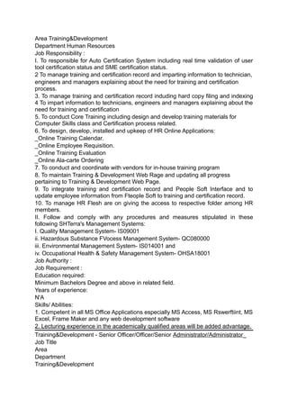 Job title section head | DOC