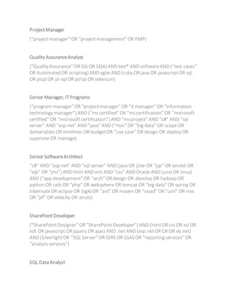 Job title string examples | PDF