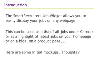 Job widget | PPTX | Web Design and HTML | Internet