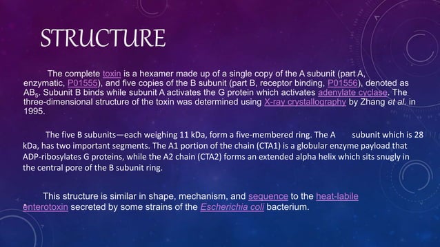 structure and function of cholera toxin | PPTX | Chemistry | Science