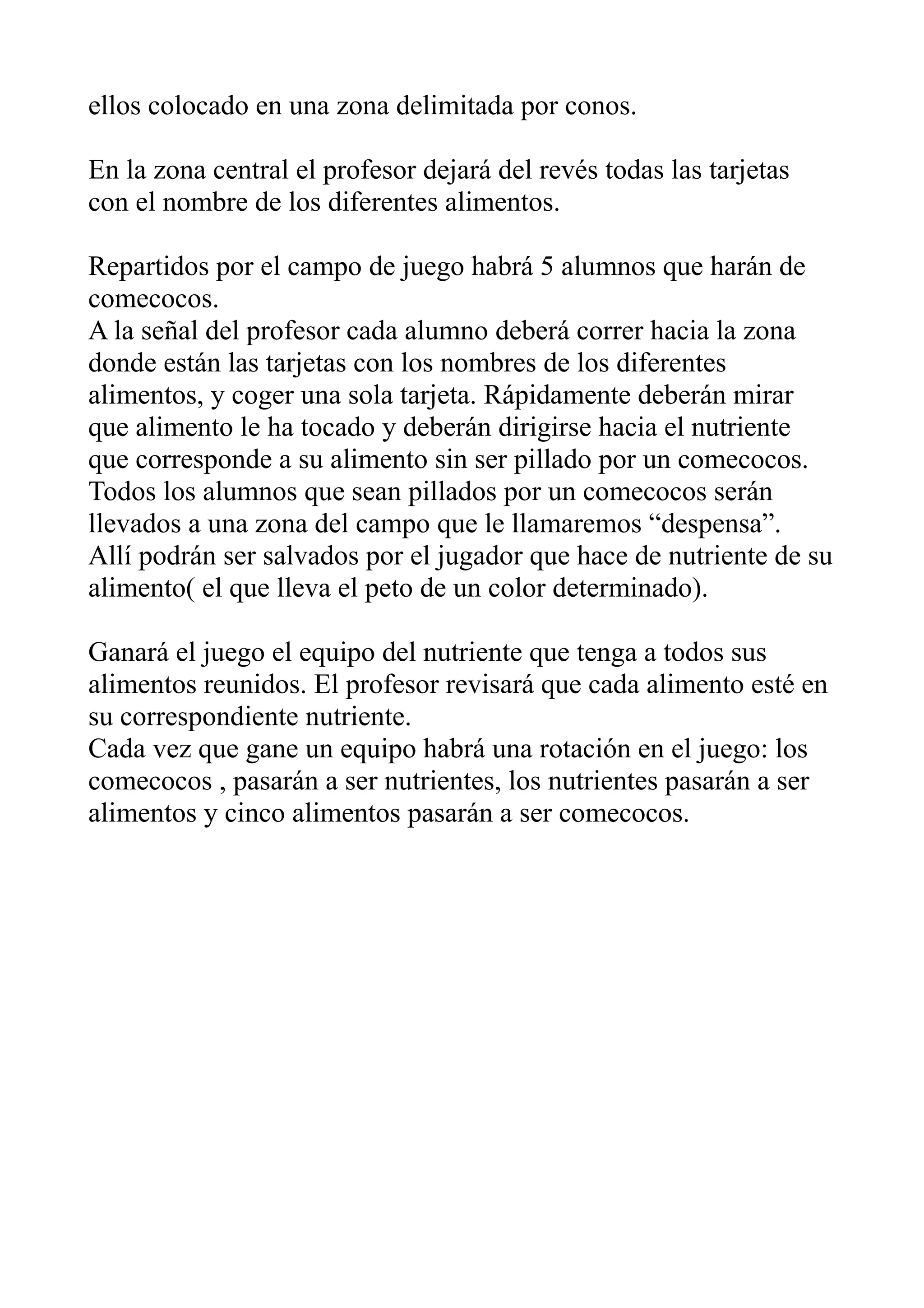 Juego "Los comecocos" | ODT