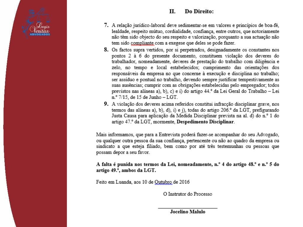O Processo Disciplinar na Função Pública e à Luz da LGT Angolana - Jo…