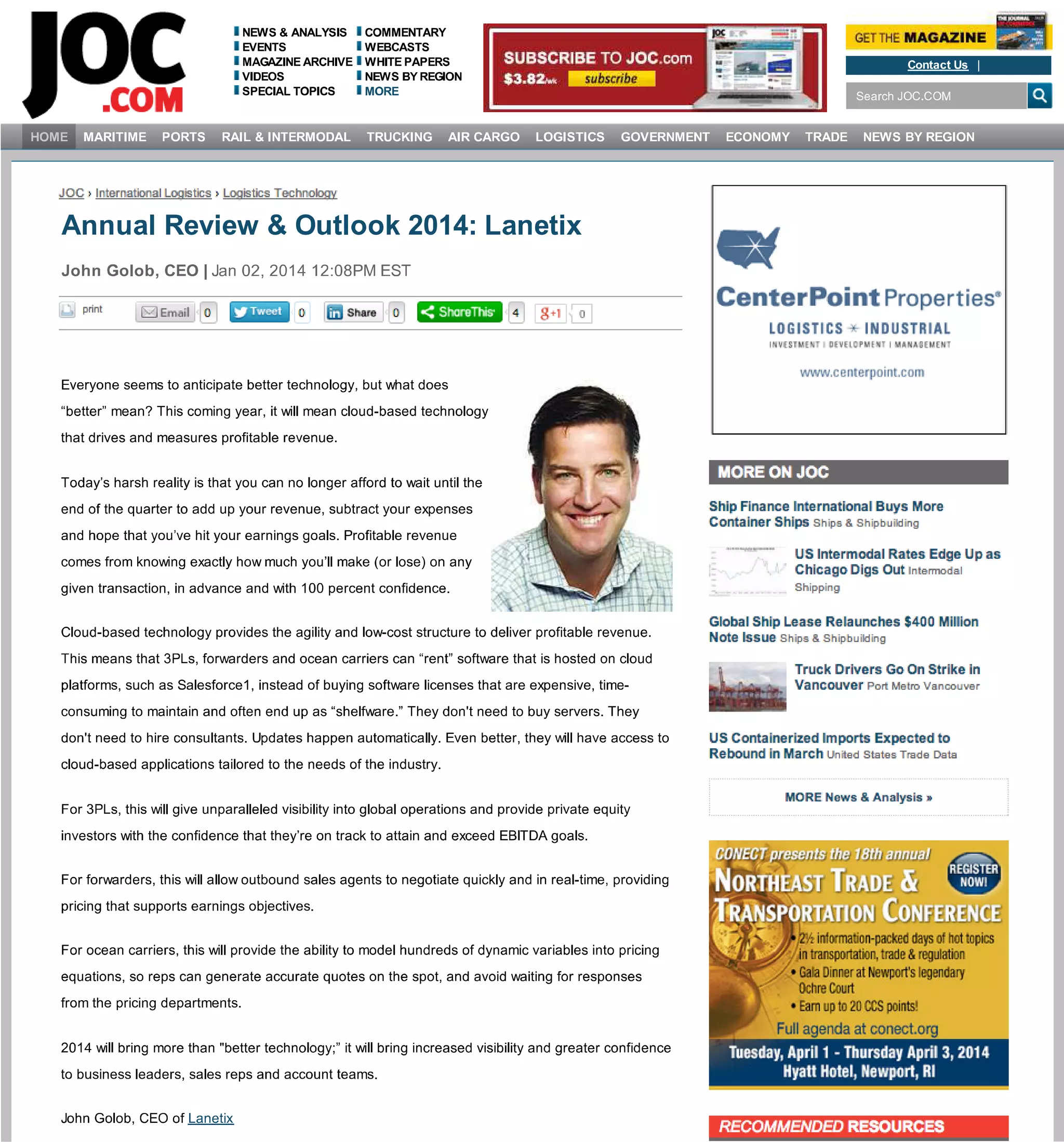 Annual Review & Outlook 2014: Lanetix | PDF