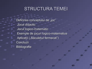Jocul logico matematic | PPT