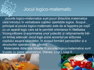 Jocul logico matematic | PPT
