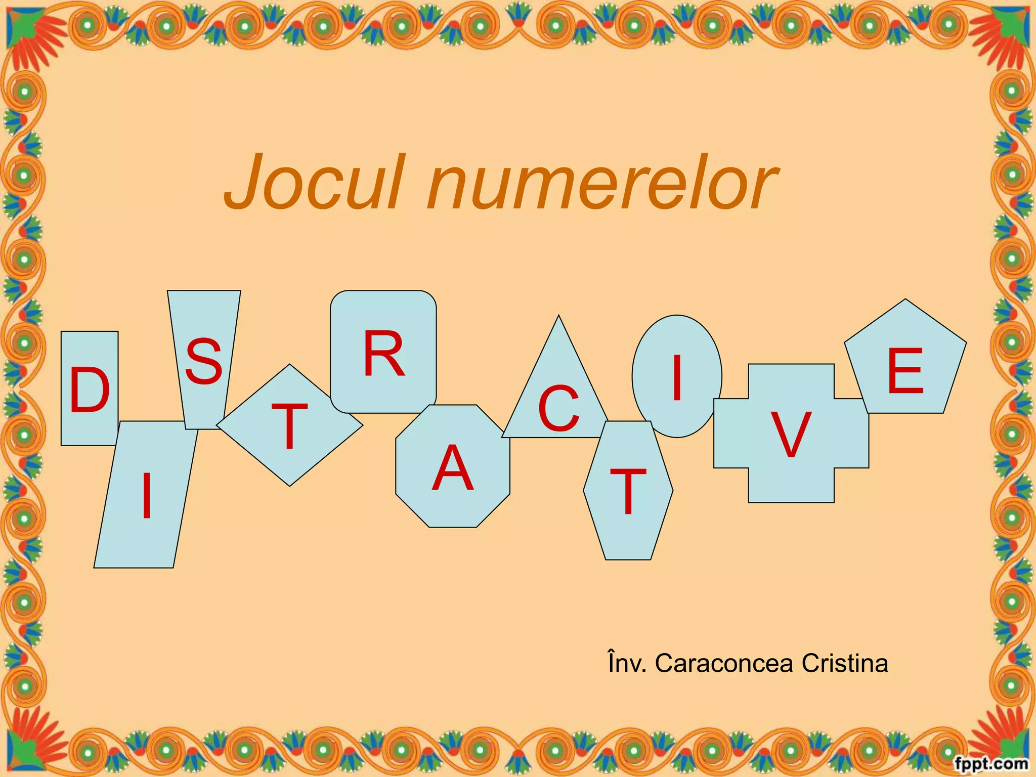 Jocul numerelor distractive | PPTX