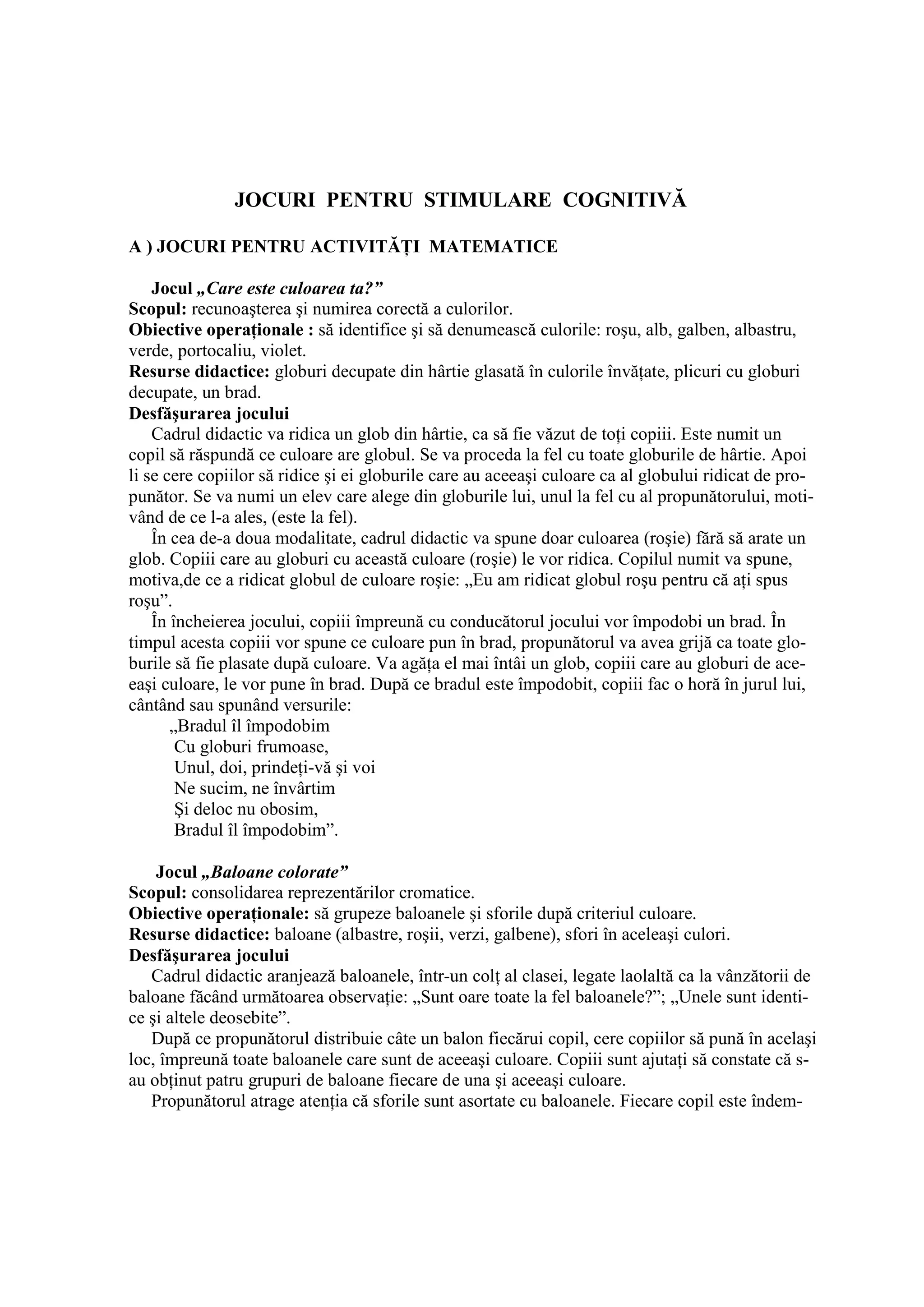 Jocuri didactice | PDF