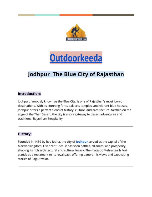 Jodhpur The Blue City of Rajasthan .pdf