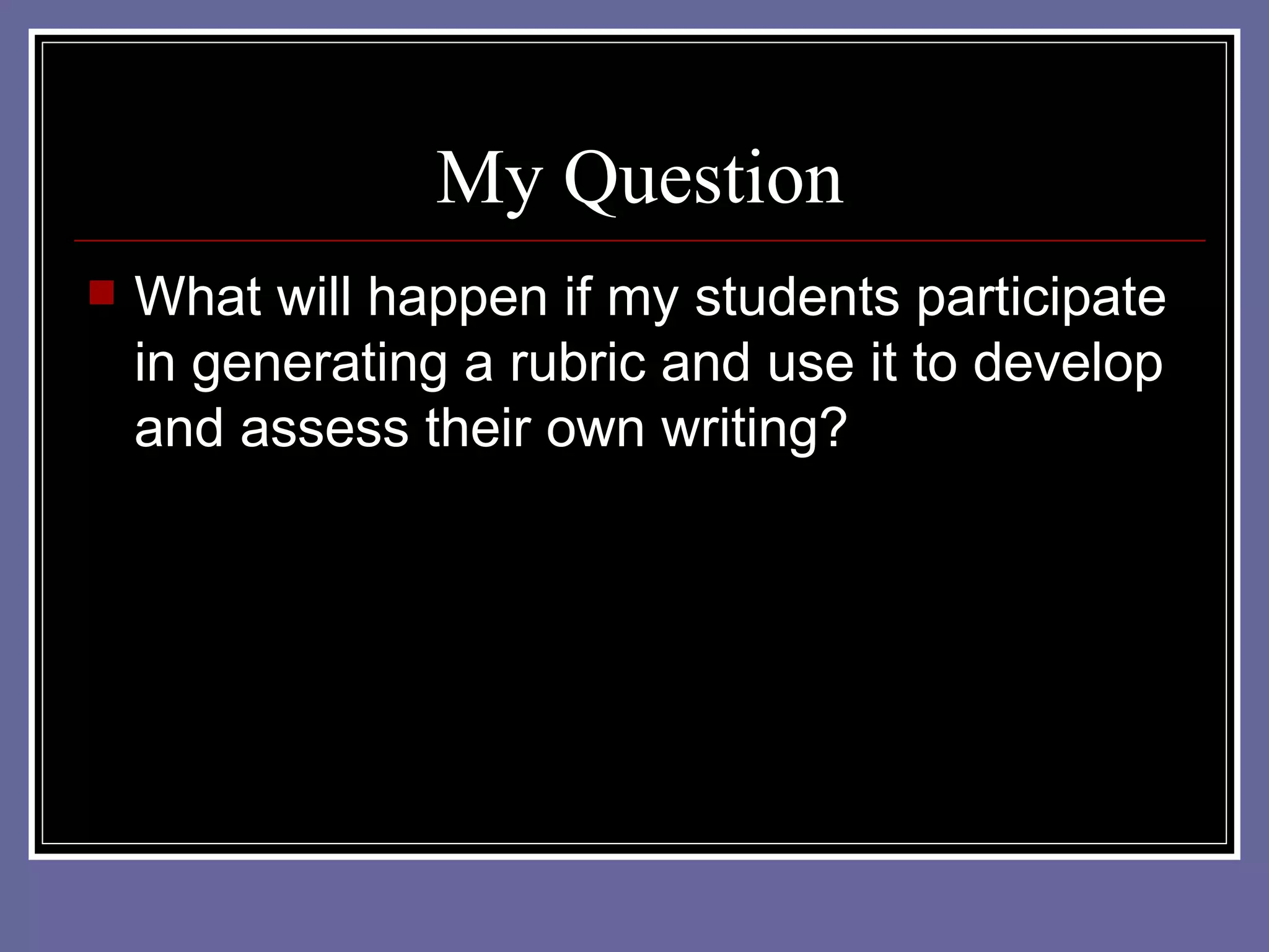 Jodi Student Generated Rubrics | PPS