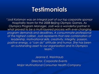 Jodi b katzman testimonials 2014revised jk | PPT