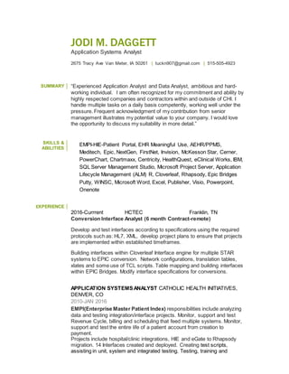 Jodi Daggett resume 2016 | PDF