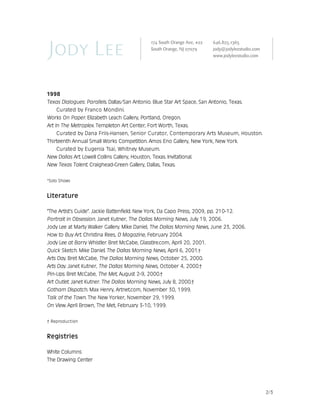 Jody Lee CV | PDF