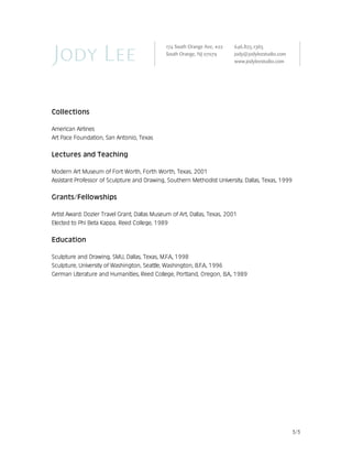 Jody Lee CV | PDF