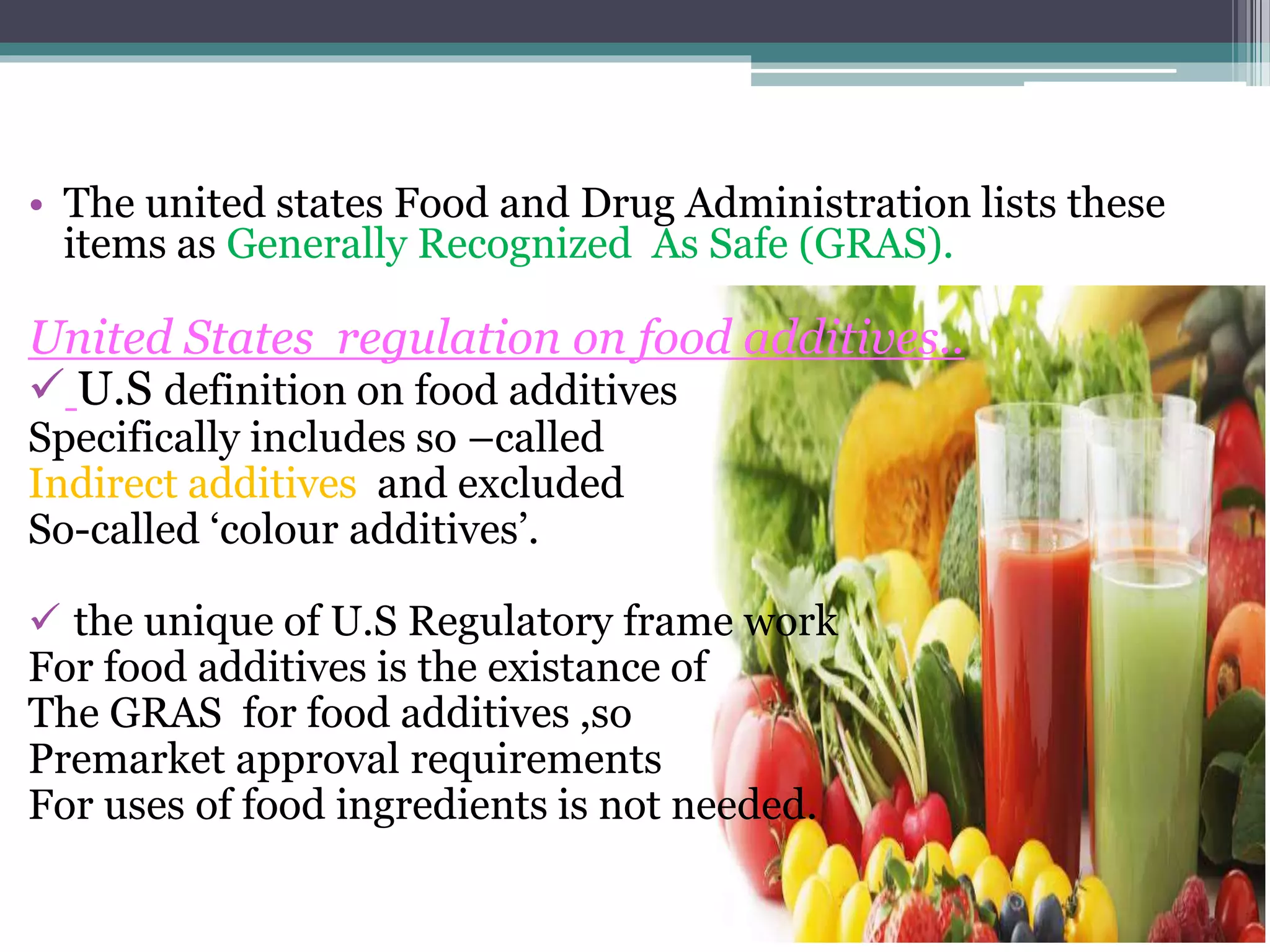 food additive regulations | PPTX