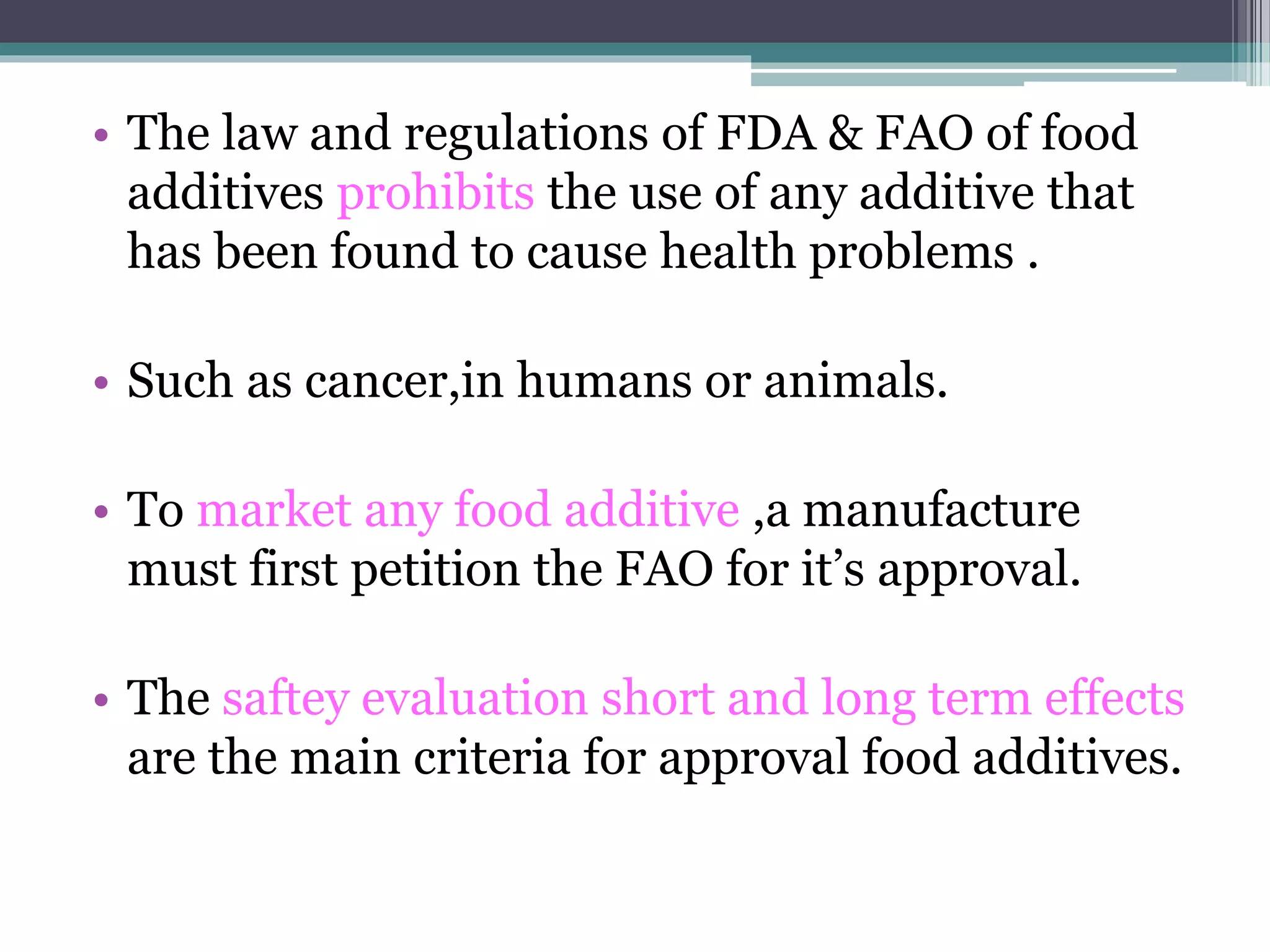 food additive regulations | PPTX