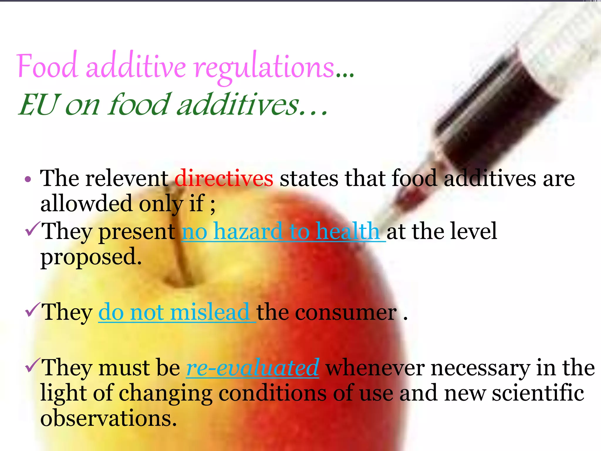 food additive regulations | PPTX