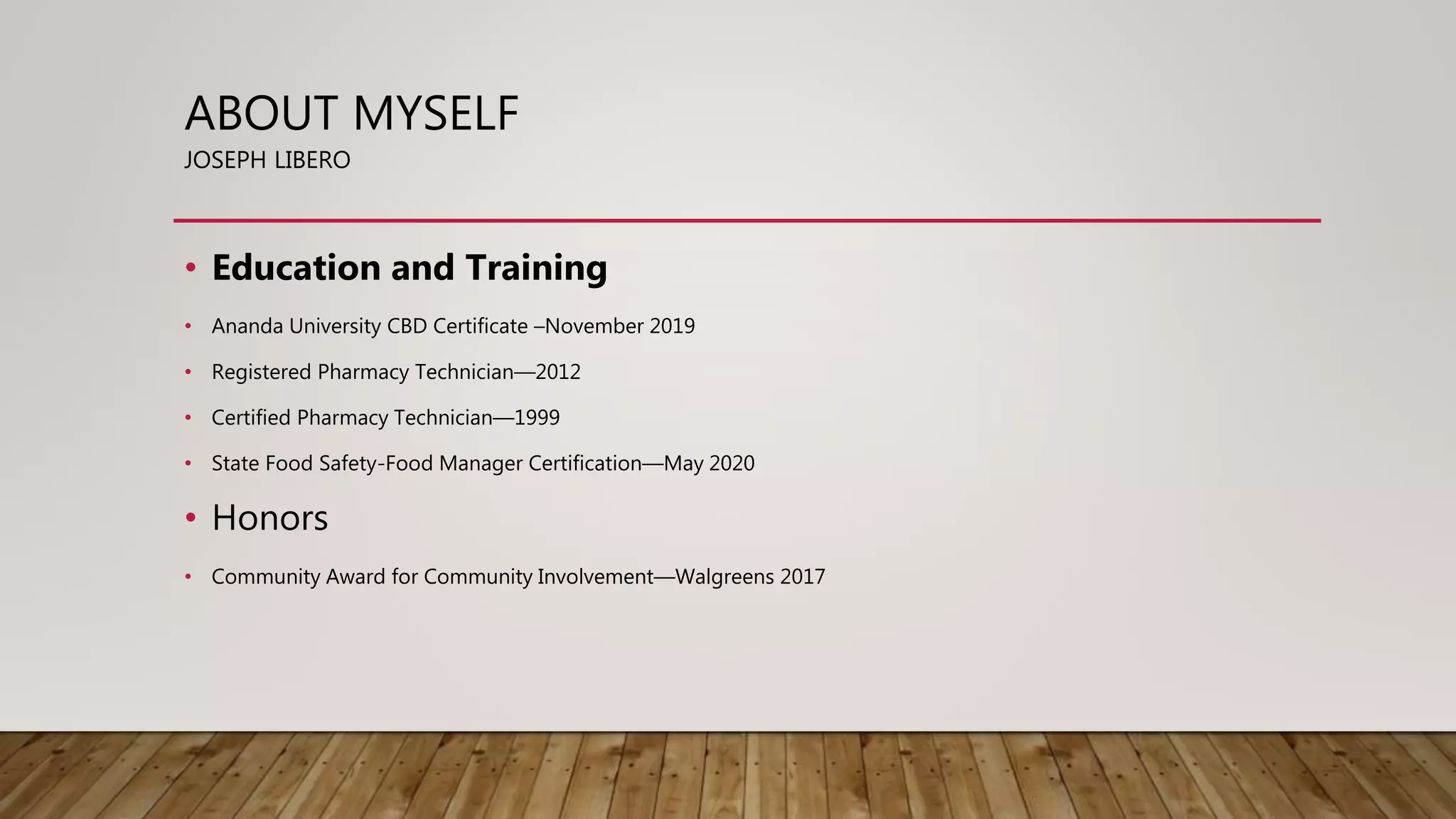 Joseph Libero--About Myself | PPTX | Business Administration | Business