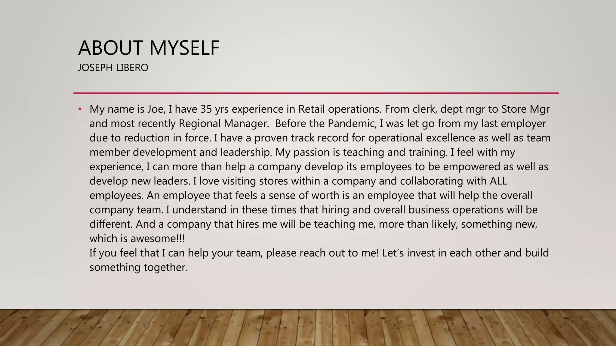 Joseph Libero--About Myself | PPTX | Business Administration | Business