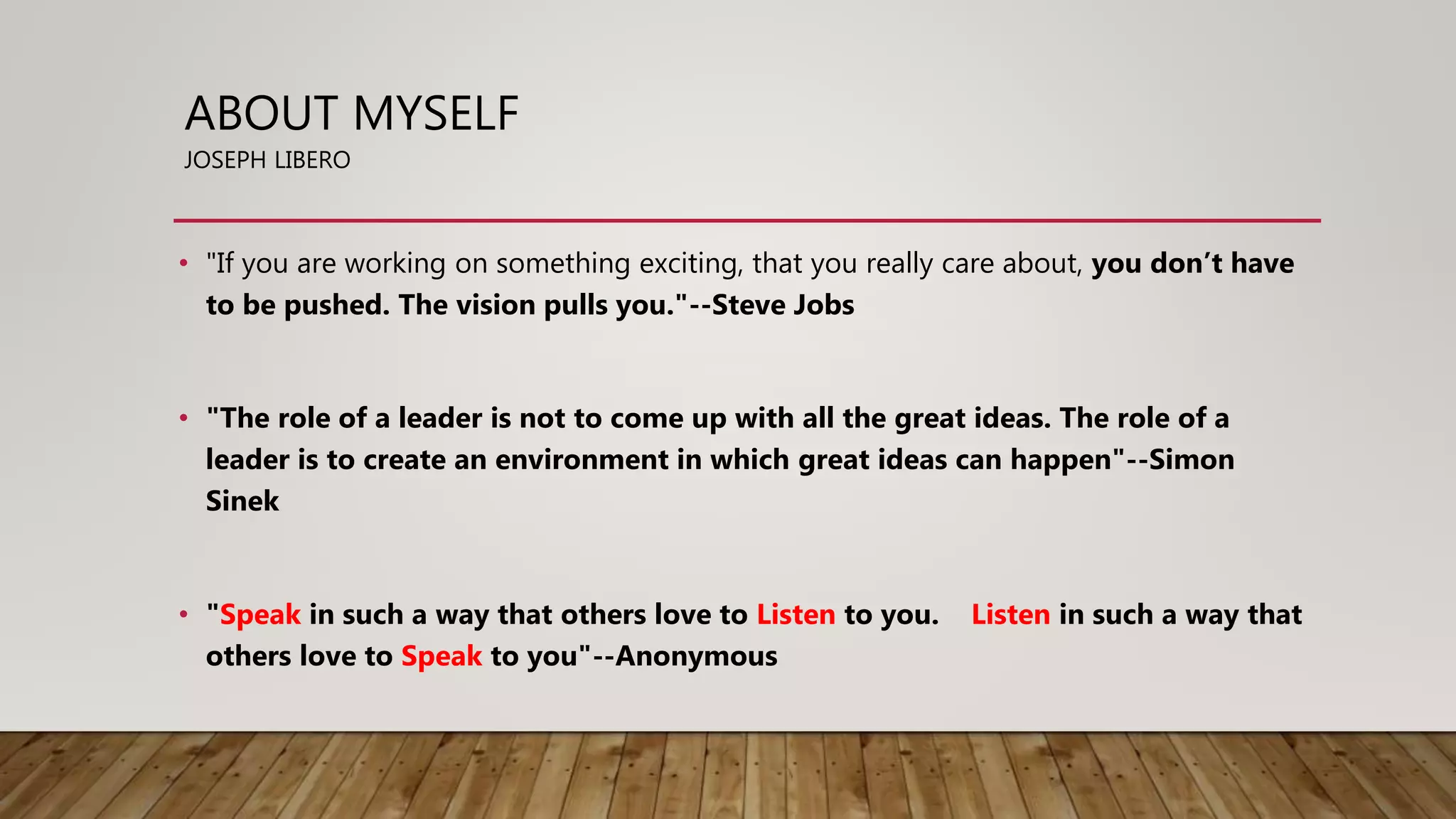 Joseph Libero--About Myself | PPTX | Business Administration | Business