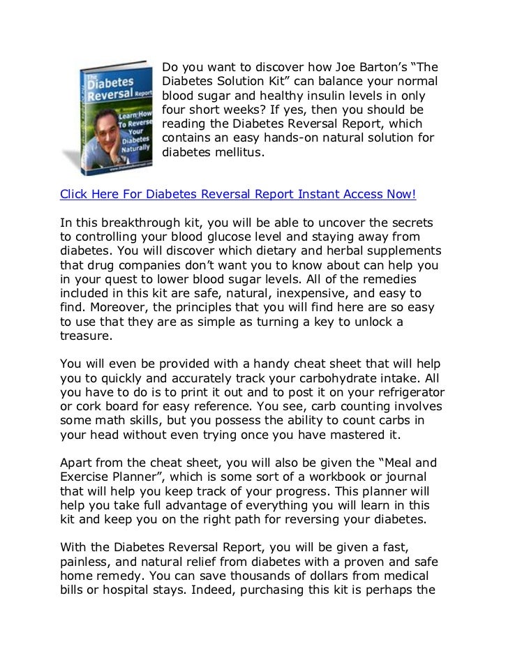 The diabetes reversal report natural diabetes treatments and cures for ...