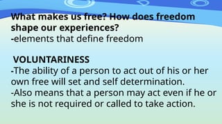 Freedom of the Human Person Introduction to the Philosophy | PPTX