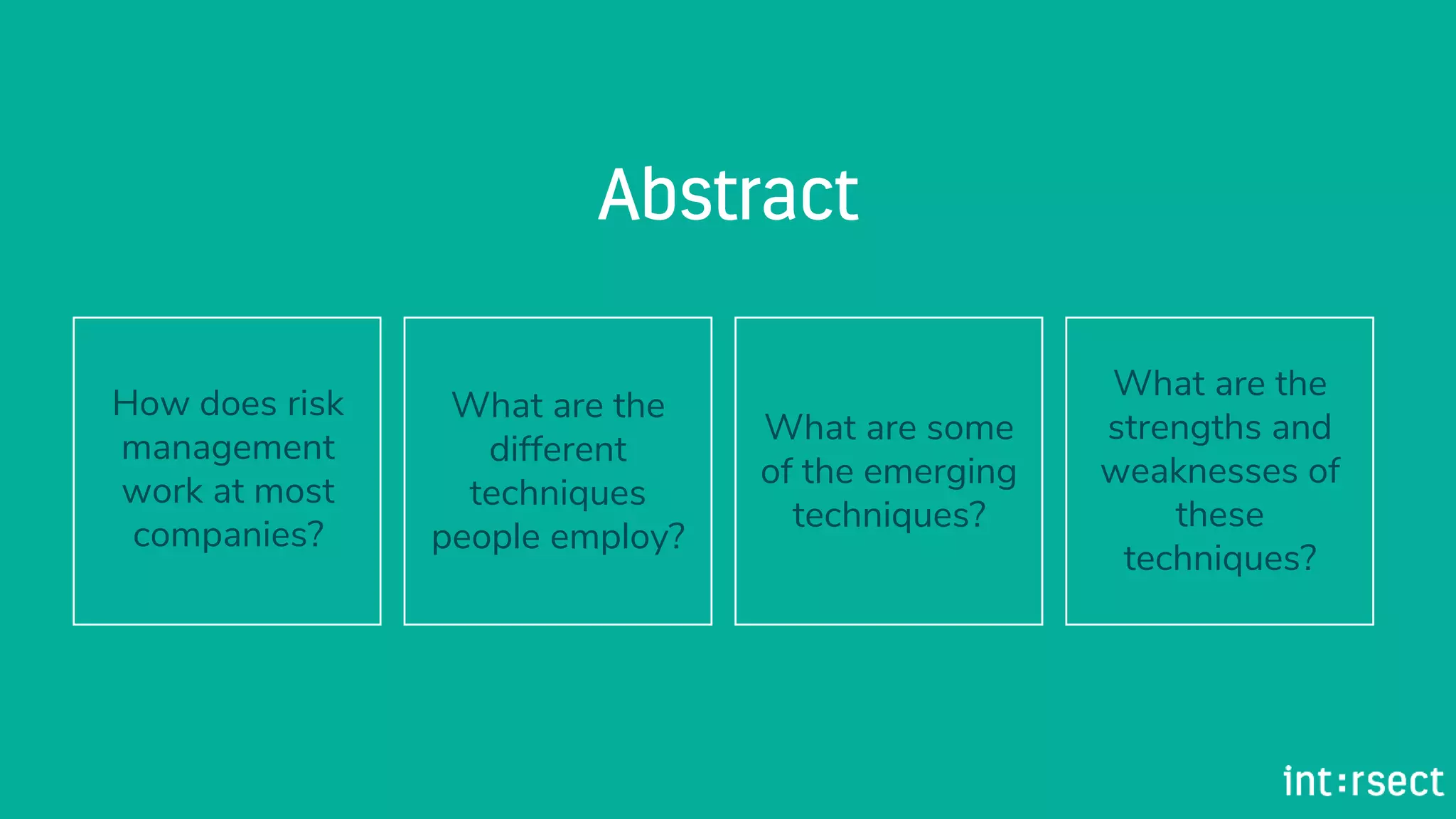 Data Driven Risk Management | PPT