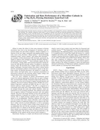 Fabrication and Rate Performance of a Microfiber Cathode in a Mg–H2O2 ...