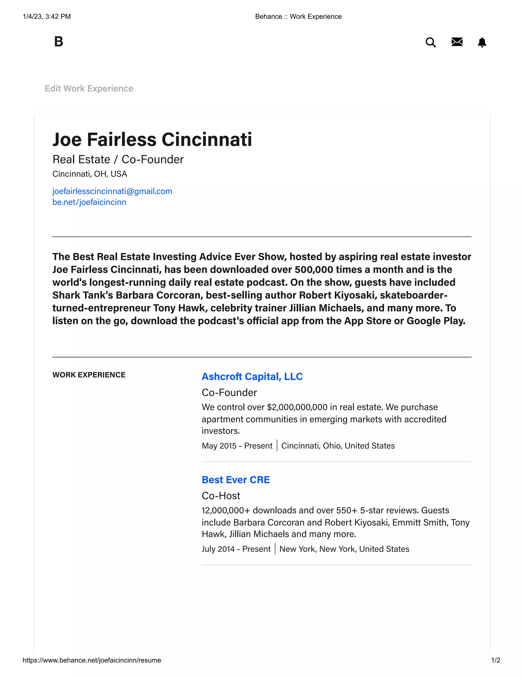 Joe Fairless Cincinnati - Biography.pdf