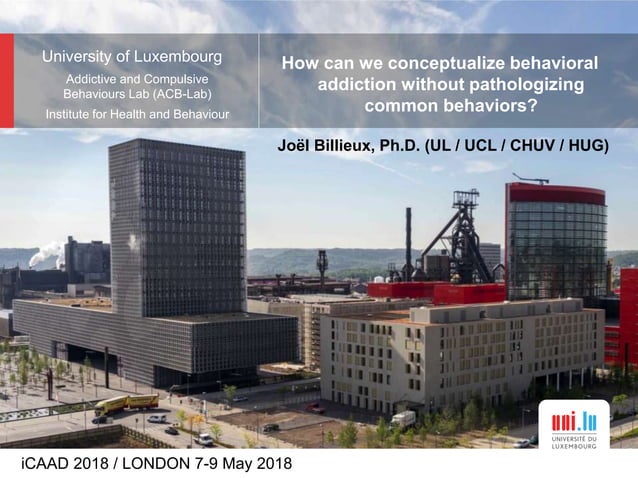 PROFESSOR JOEL BILLIEUX - HOW CAN WE CONCEPTUALISE BEHAVIORAL ADDICTION ...