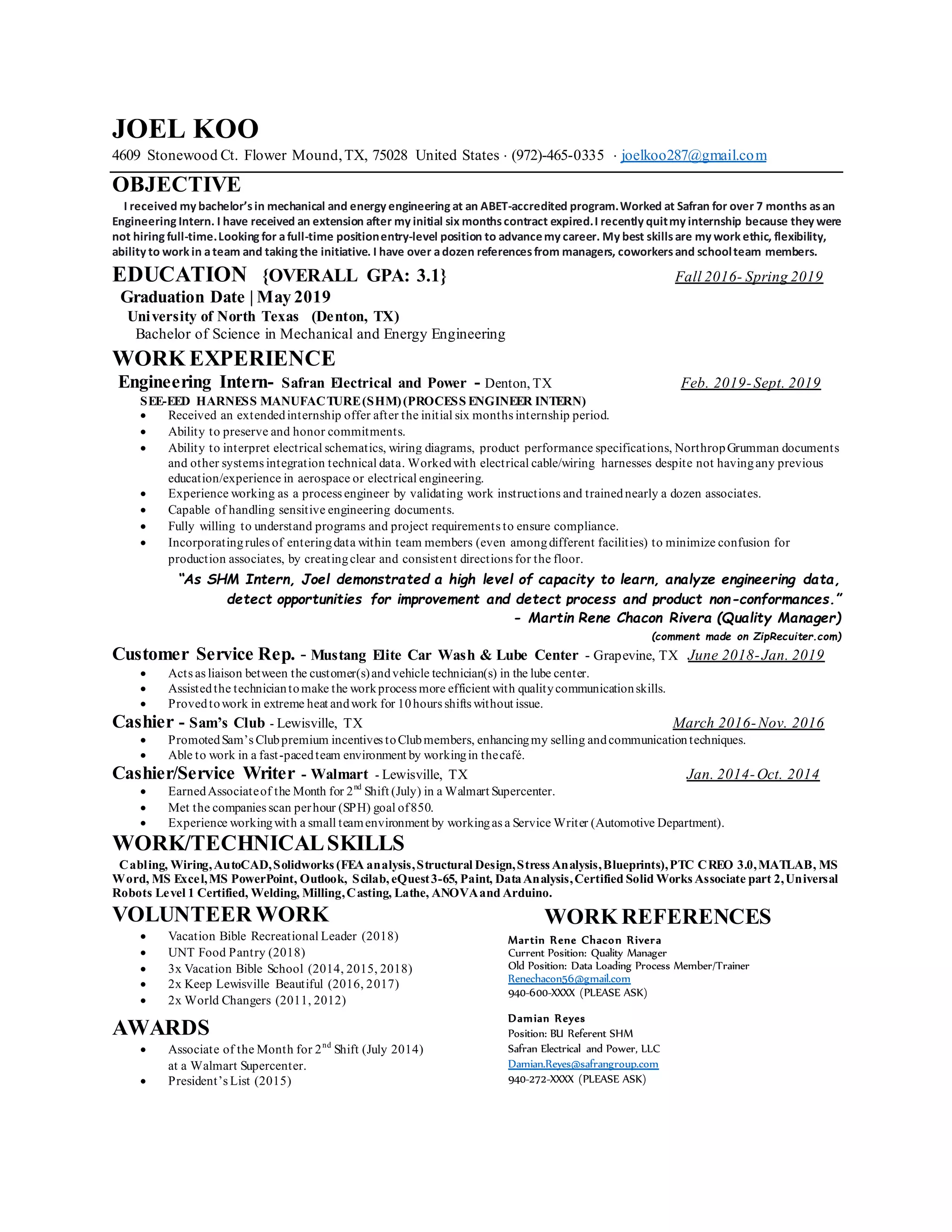 Joel koo official resume (xxxx) | DOCX