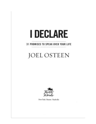 Joel Osteen I Declare Quotes