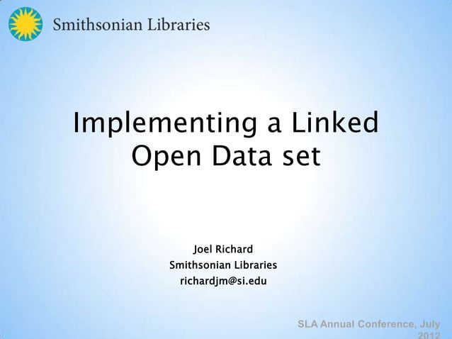 Building a Linked Open Data Set | PPT